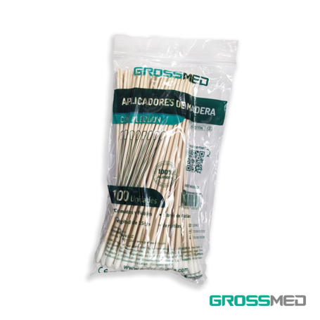 TuMaterialMédico.com | Aplicadores de Madera con Algodón (Punta ...