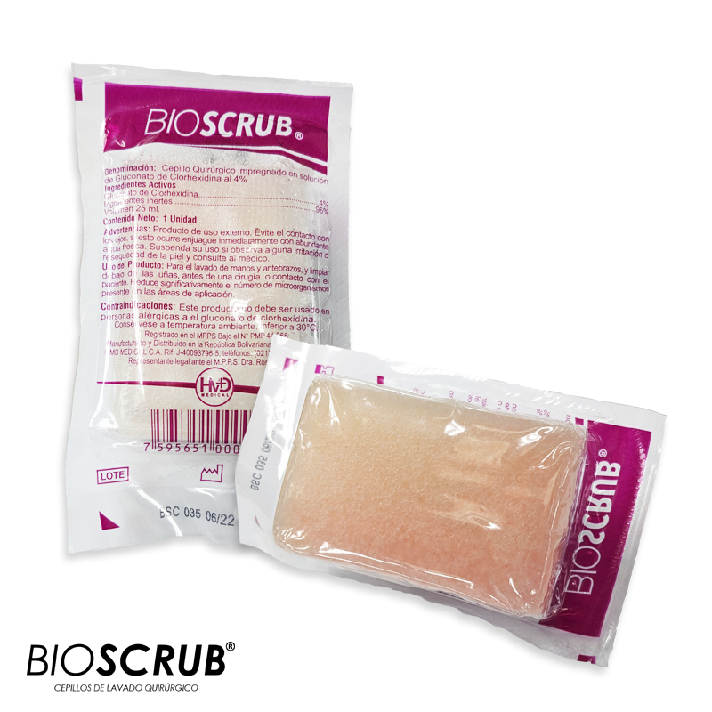 TuMaterialMédico.com | Cepillo Quirúrgico Solución Clorhexidina 4% BIOSCRUB