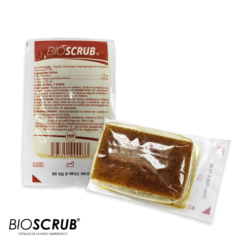 TuMaterialMédico.com | Cepillo Quirúrgico Solución Iodada al 7,5% BIOSCRUB