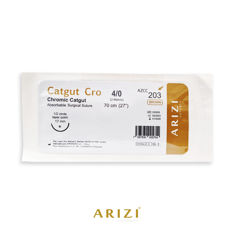 TuMaterialMédico.com | Catgut Cro 203: Crómico 4/0 ARIZI