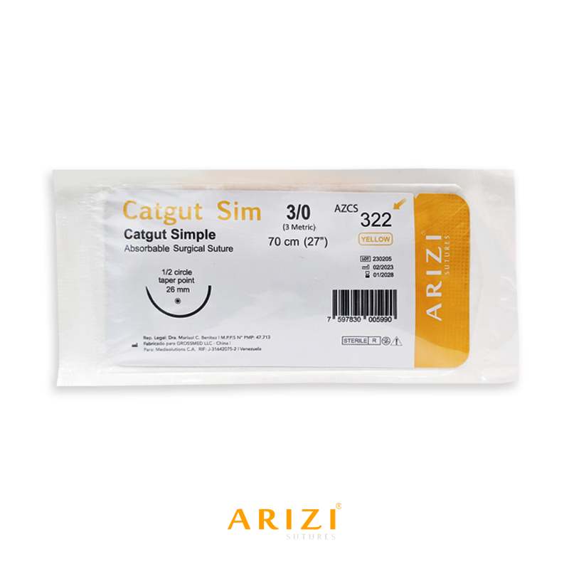 TuMaterialMédico.com | Catgut Sim 322: Catgut Simple 3/0 ARIZI