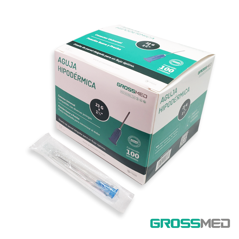 TuMaterialMédico.com | Aguja Hipodermica 23G x 1 1/2" GROSSMED